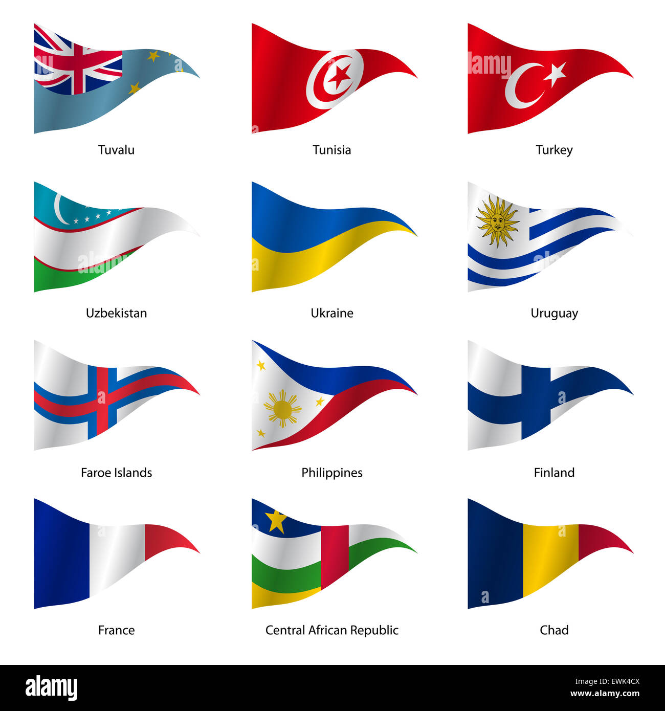 Set Flags of world sovereign states Stock Photo - Alamy