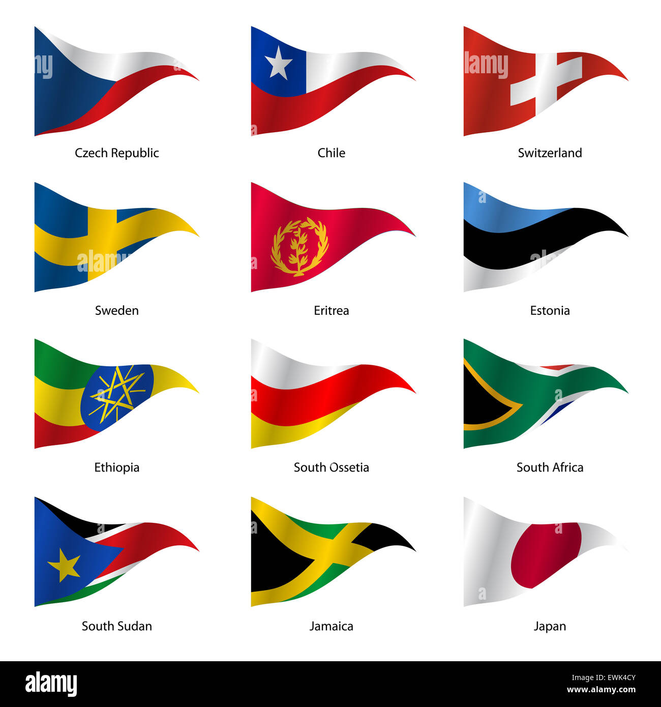 Set Flags of world sovereign states Stock Photo - Alamy