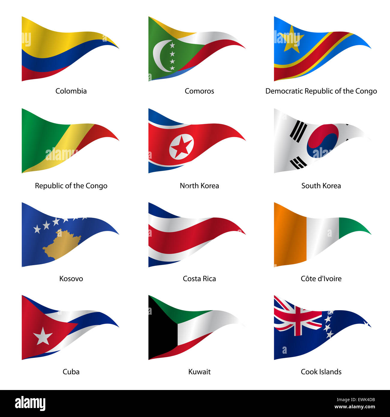 Set Flags of world sovereign states Stock Photo - Alamy