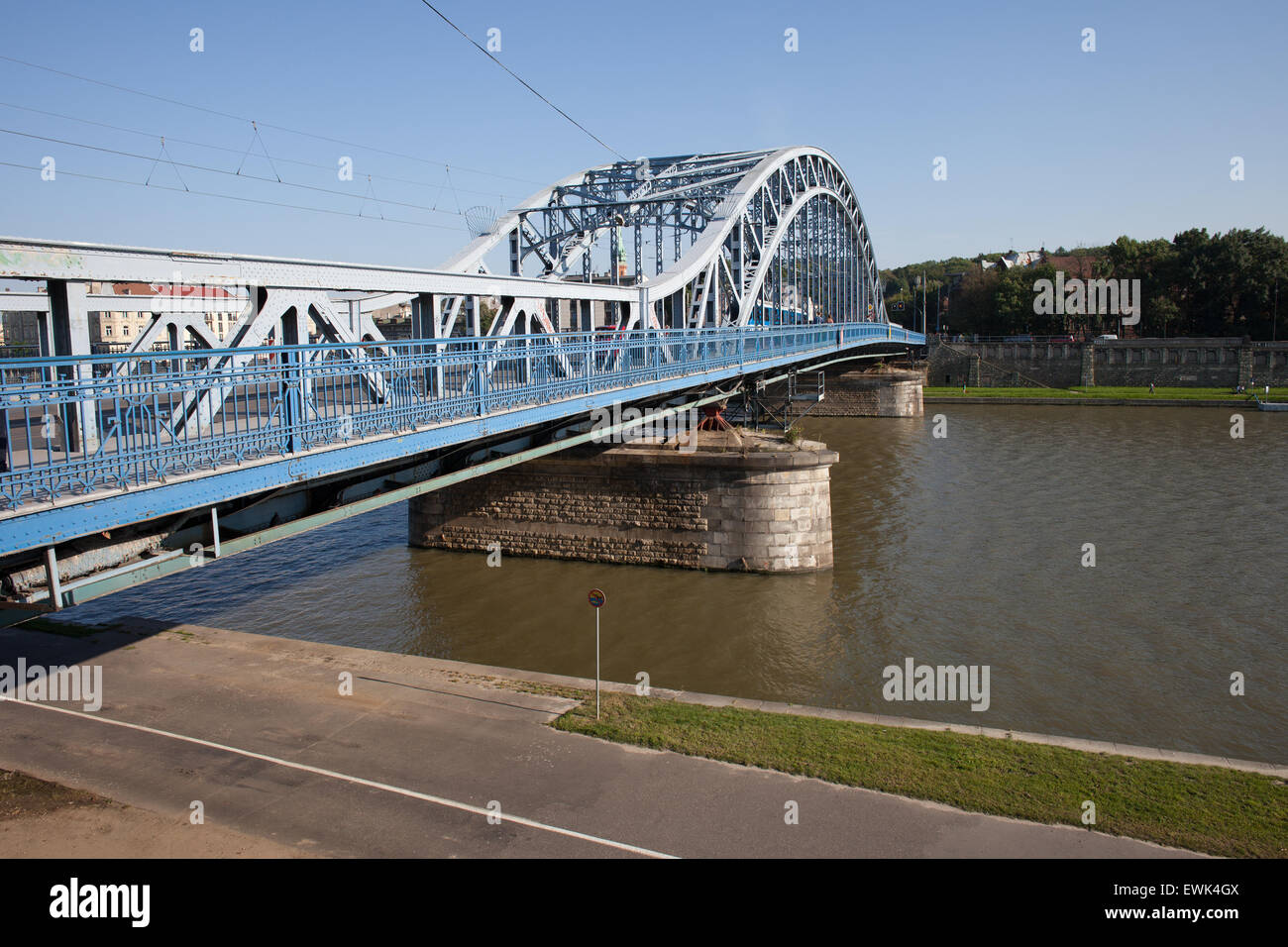 Krakow, Poland, Marshal Jozef Pilsudski Bridge over Vistula river Stock ...