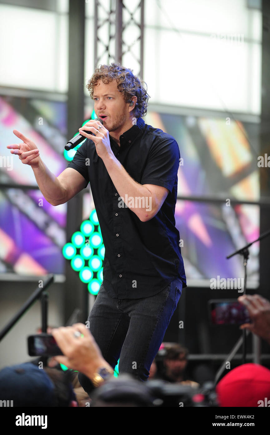 New York, NY. 26th June 2015. American band Imagine Dragons performs ...