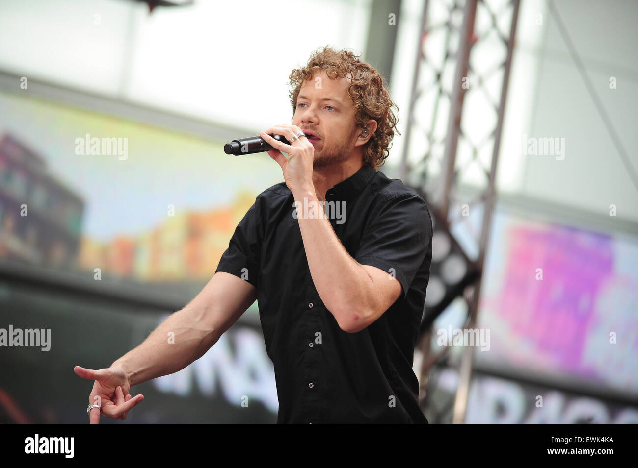 New York, NY. 26th June 2015. American band Imagine Dragons performs ...