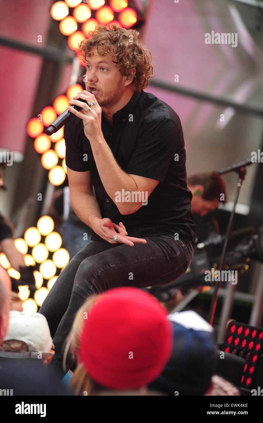 New York, NY. 26th June 2015. American band Imagine Dragons performs ...