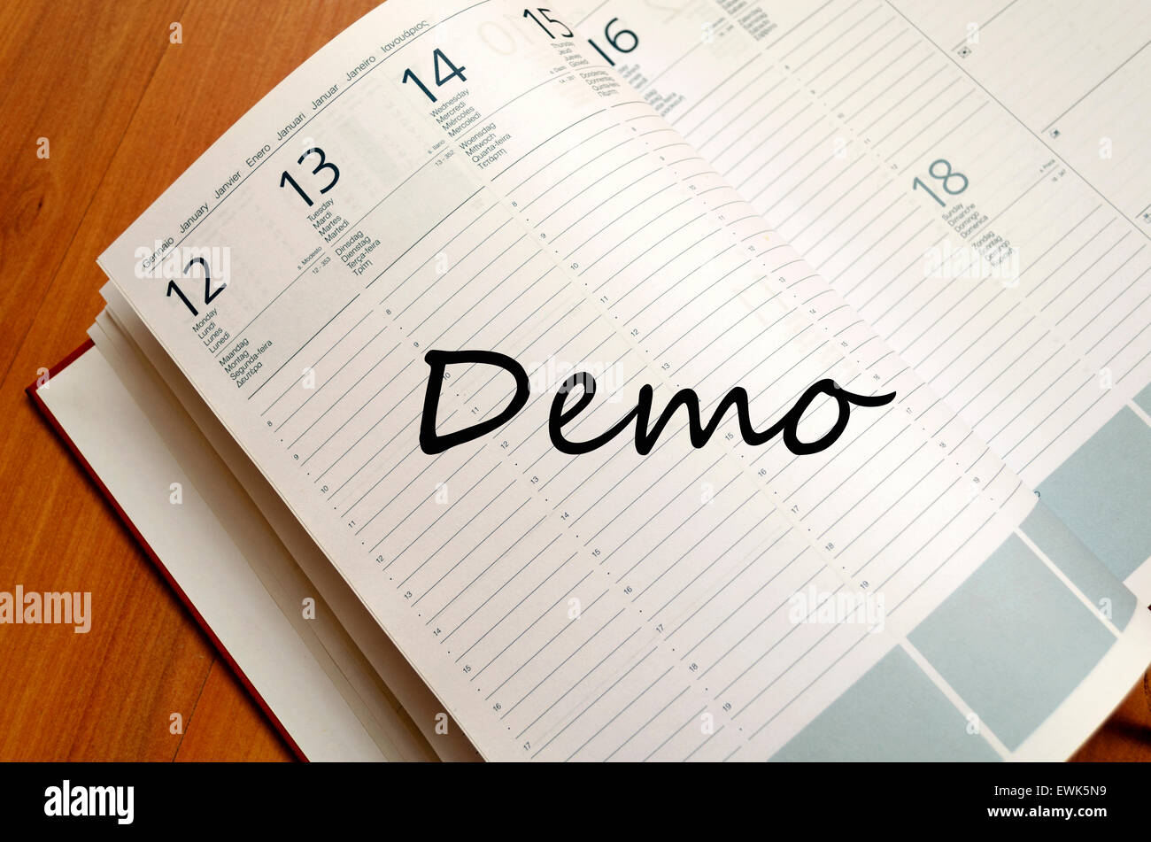 Business Notepad on wooden table and text concept Stock Photo - Alamy