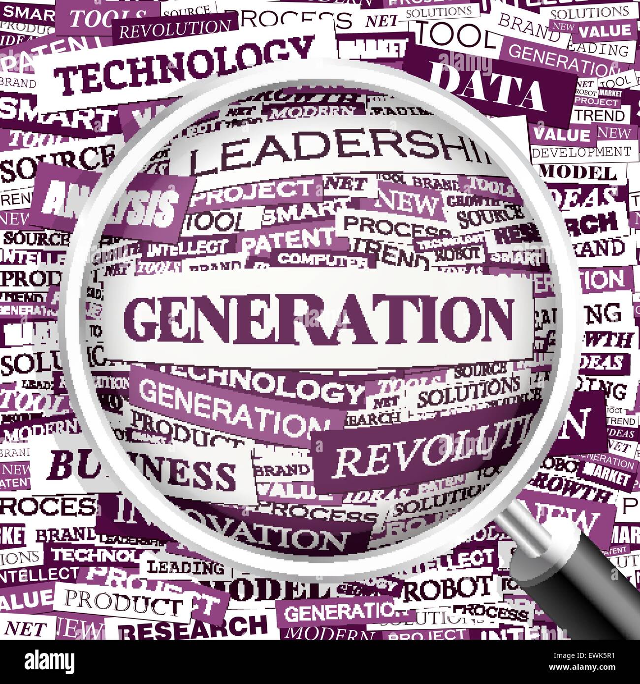 GENERATION. Word cloud illustration. Tag cloud concept collage Stock ...