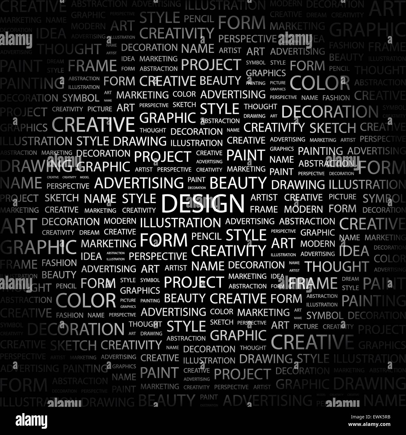 Design Concept Illustration Graphic Tag Collection Wordcloud Collage