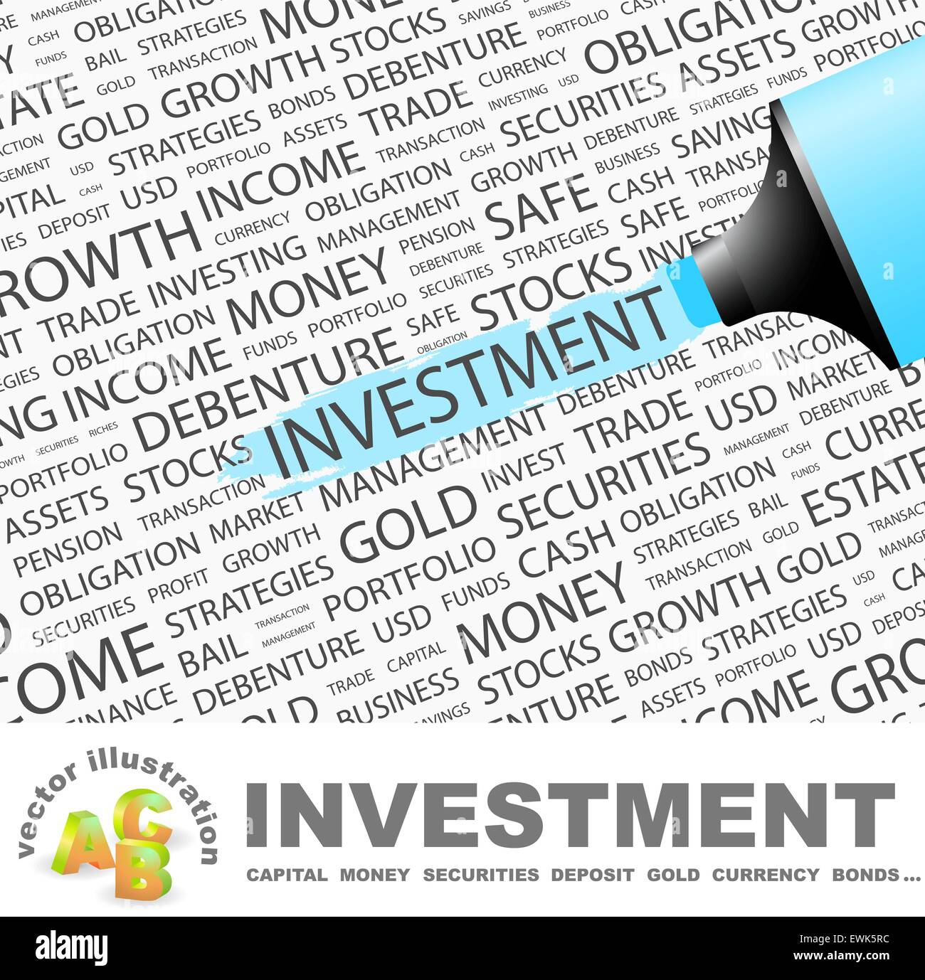 INVESTMENT. Background concept wordcloud illustration. Print concept ...