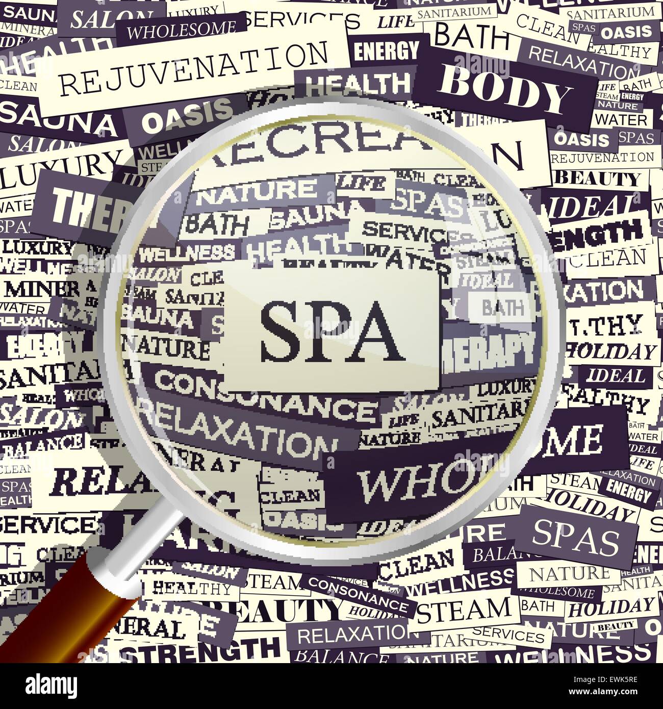 SPA. Concept related words in tag cloud. Conceptual info-text graphic ...