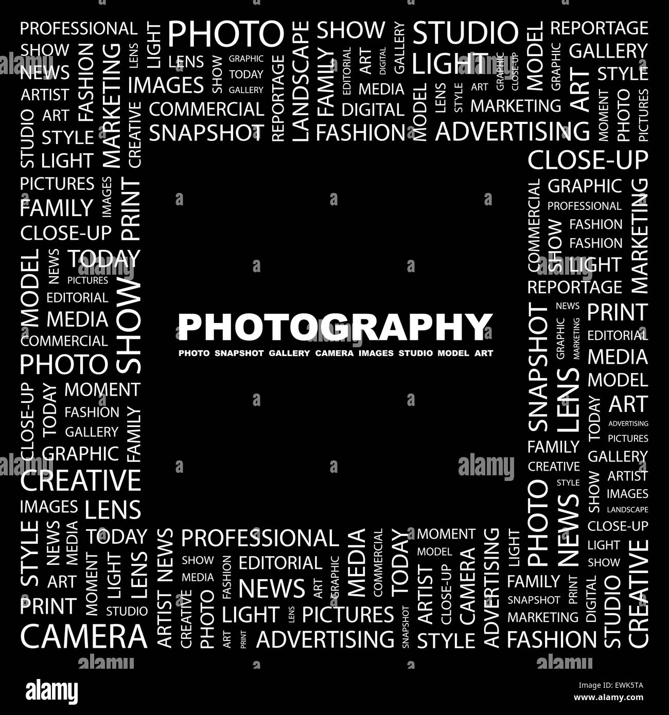 Photography Background Concept Wordcloud Illustration Print Concept