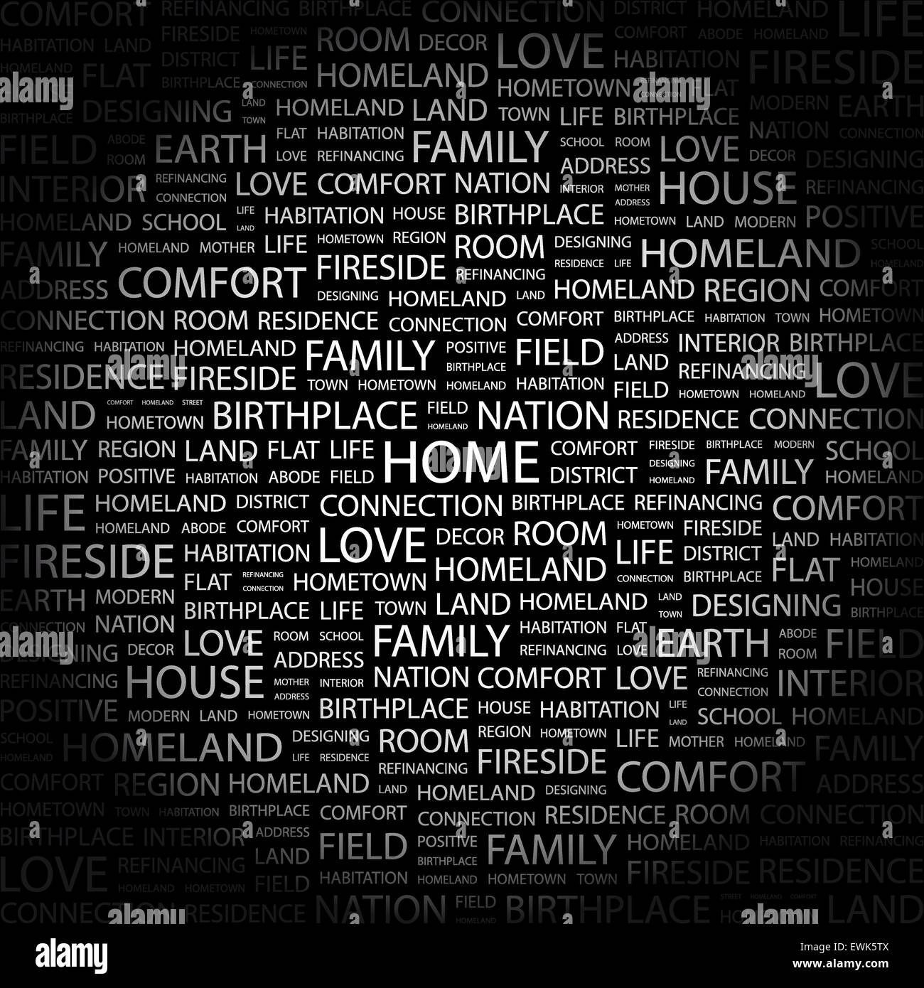 HOME. Word cloud illustration. Tag cloud concept collage Stock Vector ...