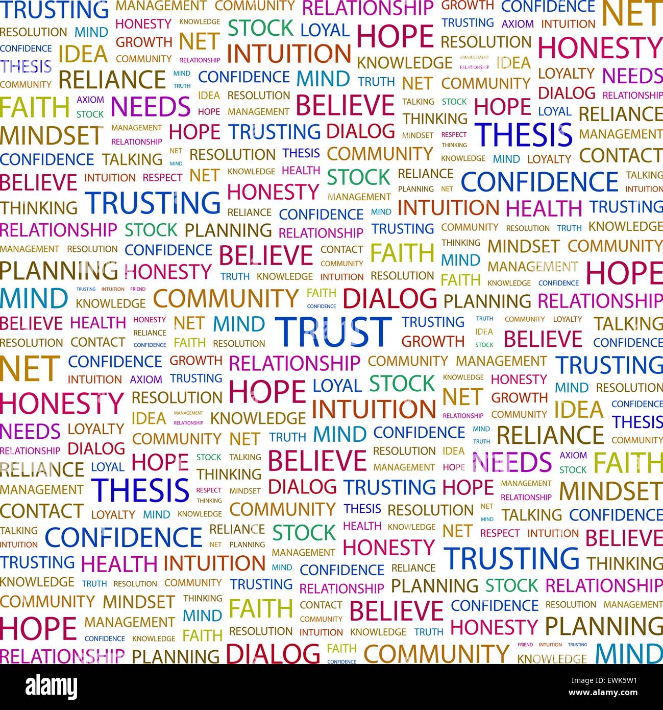 TRUST. Word cloud illustration. Tag cloud concept collage. Usable for ...