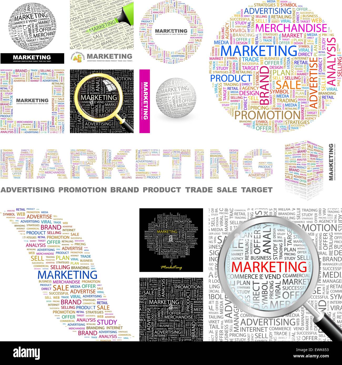 Marketing. Word cloud illustration. Wordcloud collage. Concept ...