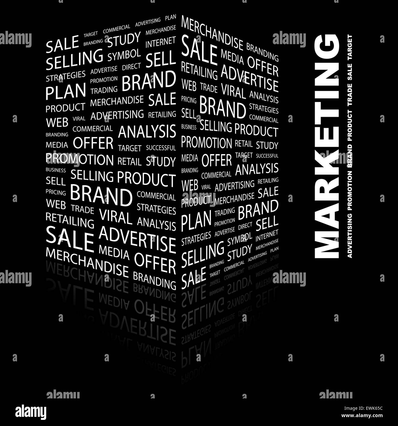 MARKETING. Word cloud illustration. Tag cloud concept collage. Usable ...