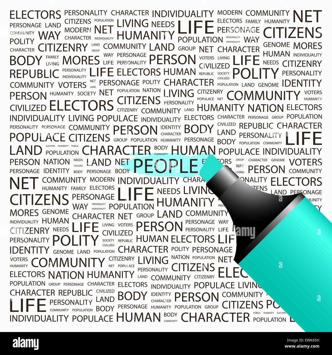 People Background Concept Wordcloud Illustration Print Concept Word