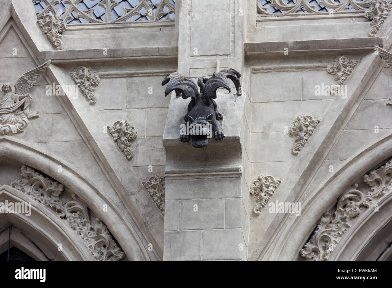 Dragon gargoyle on the Basilica del Voto Nacional Stock Photo - Alamy