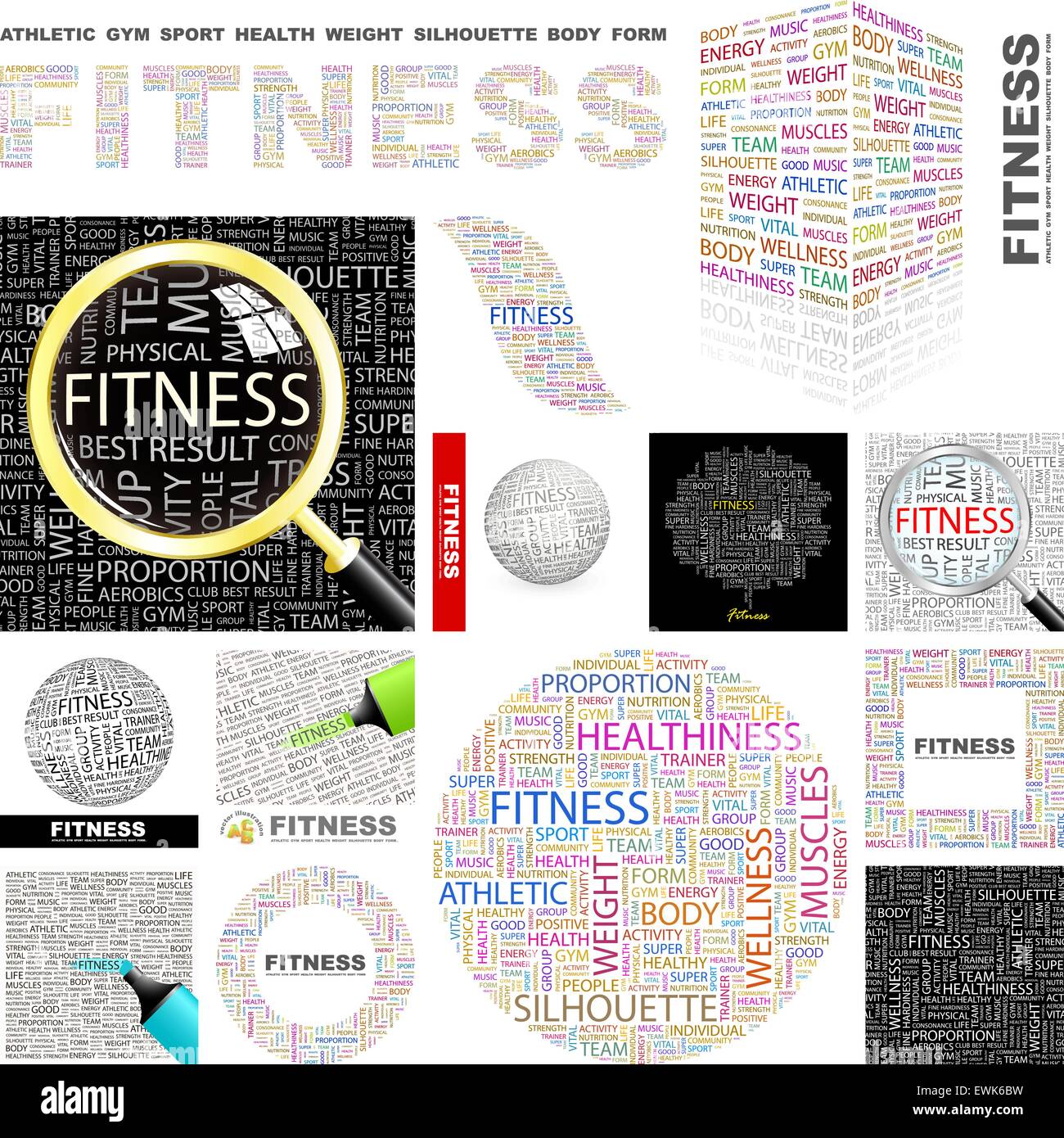 Fitness. Word cloud illustration. Wordcloud collage. Concept ...