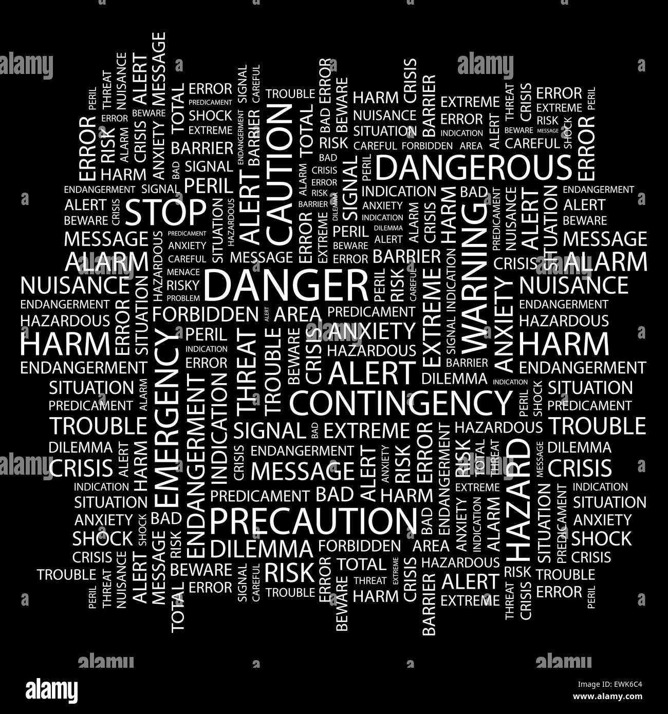 DANGER. Background concept wordcloud illustration. Print concept word ...