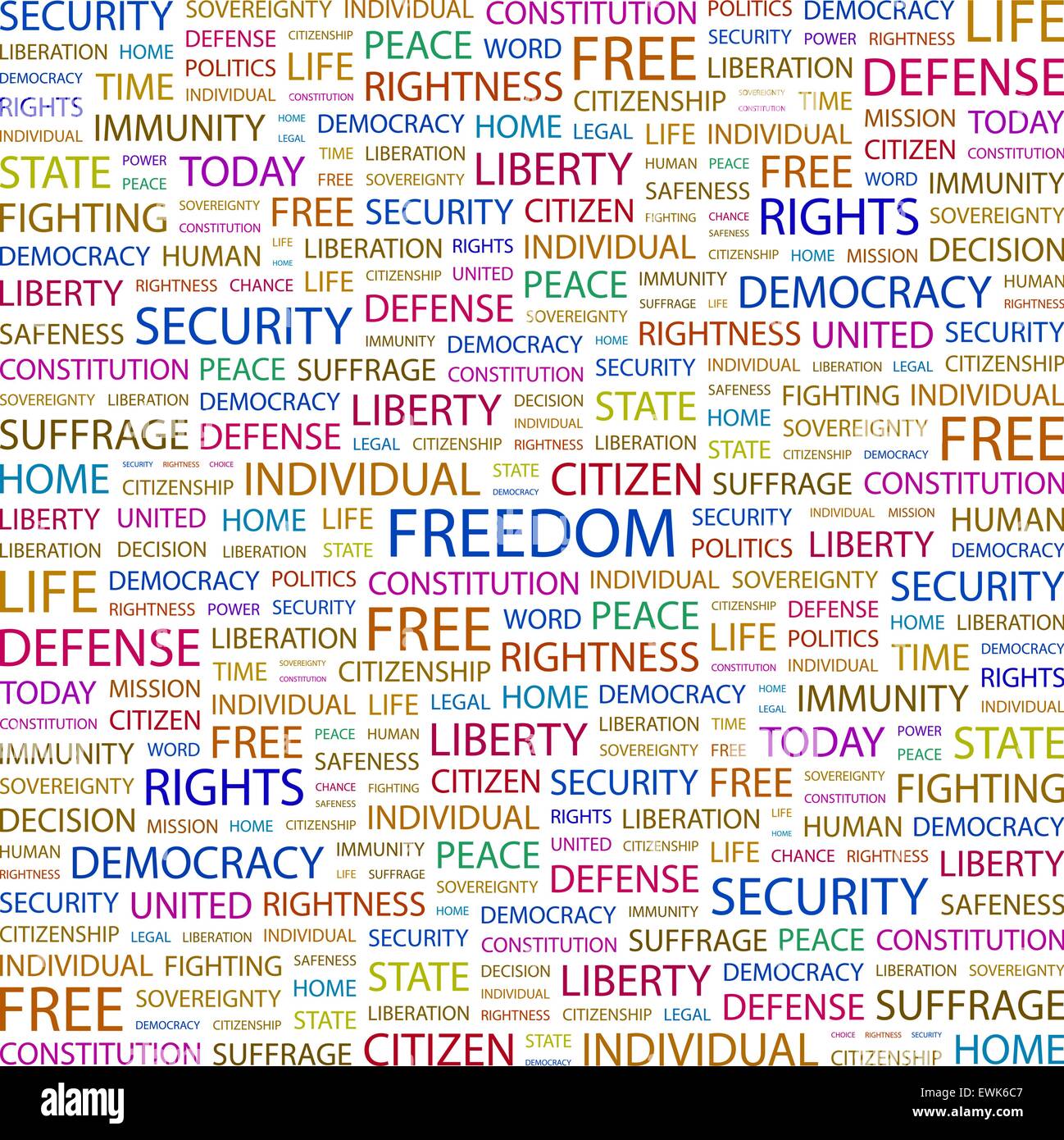 FREEDOM. Concept illustration. Graphic tag collection. Wordcloud ...