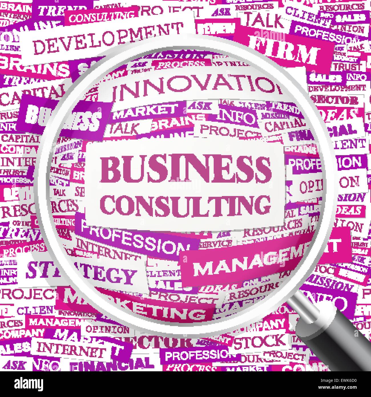 BUSINESS CONSULTING. Word cloud illustration. Tag cloud concept collage ...