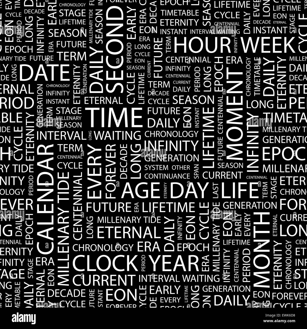 TIME. Seamless pattern. Word cloud illustration Stock Vector Image ...