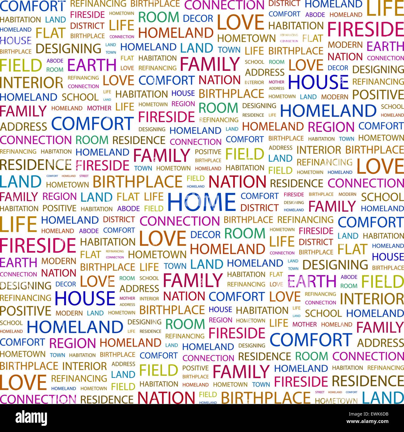 Home Word Cloud Concept Illustration Wordcloud Collage Stock Vector
