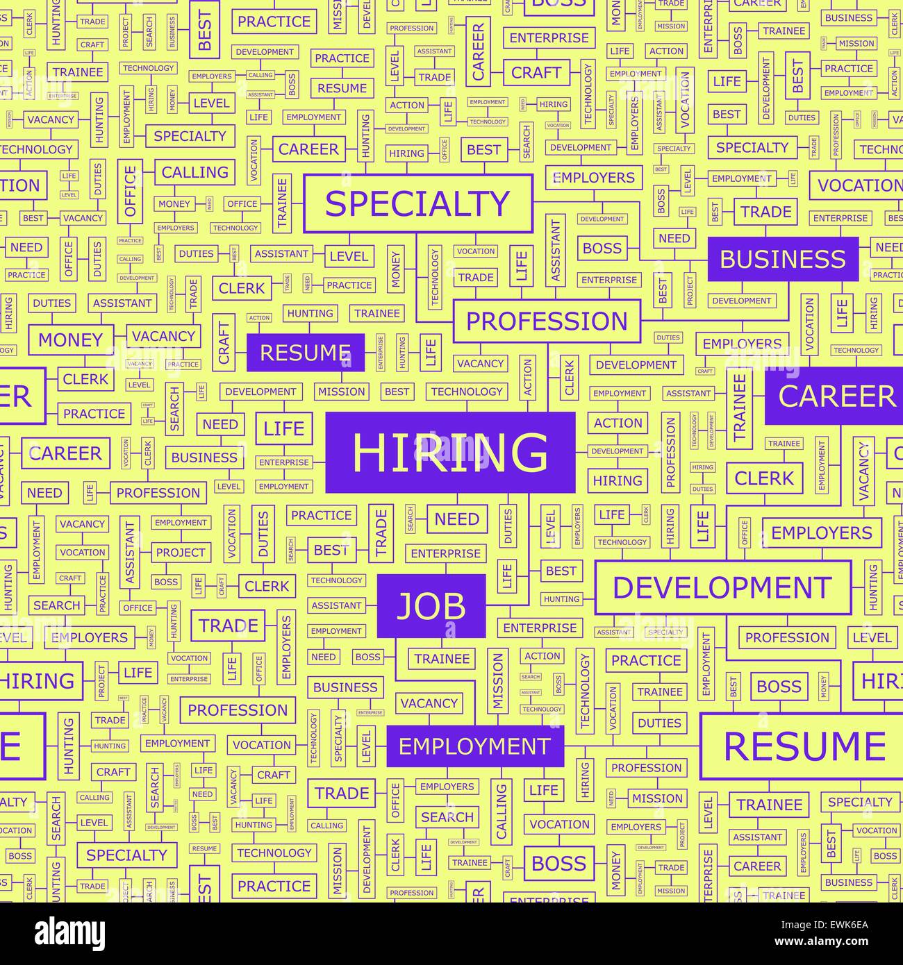 HIRING. Background concept wordcloud illustration. Print concept word ...