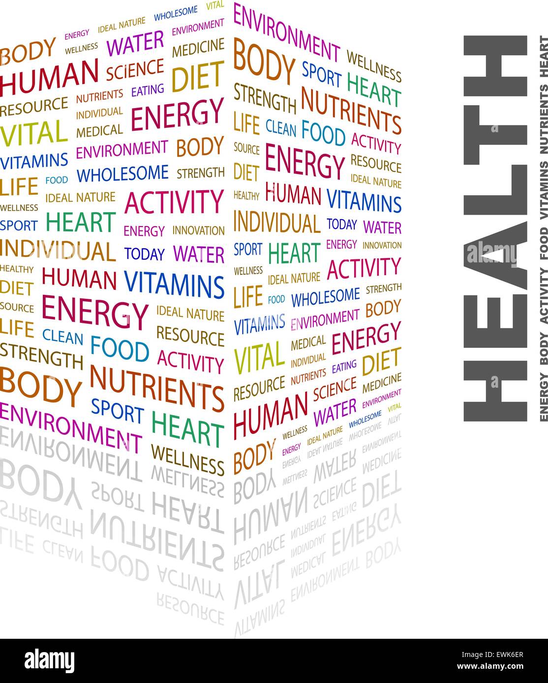 HEALTH. Concept illustration. Graphic tag collection. Wordcloud collage ...