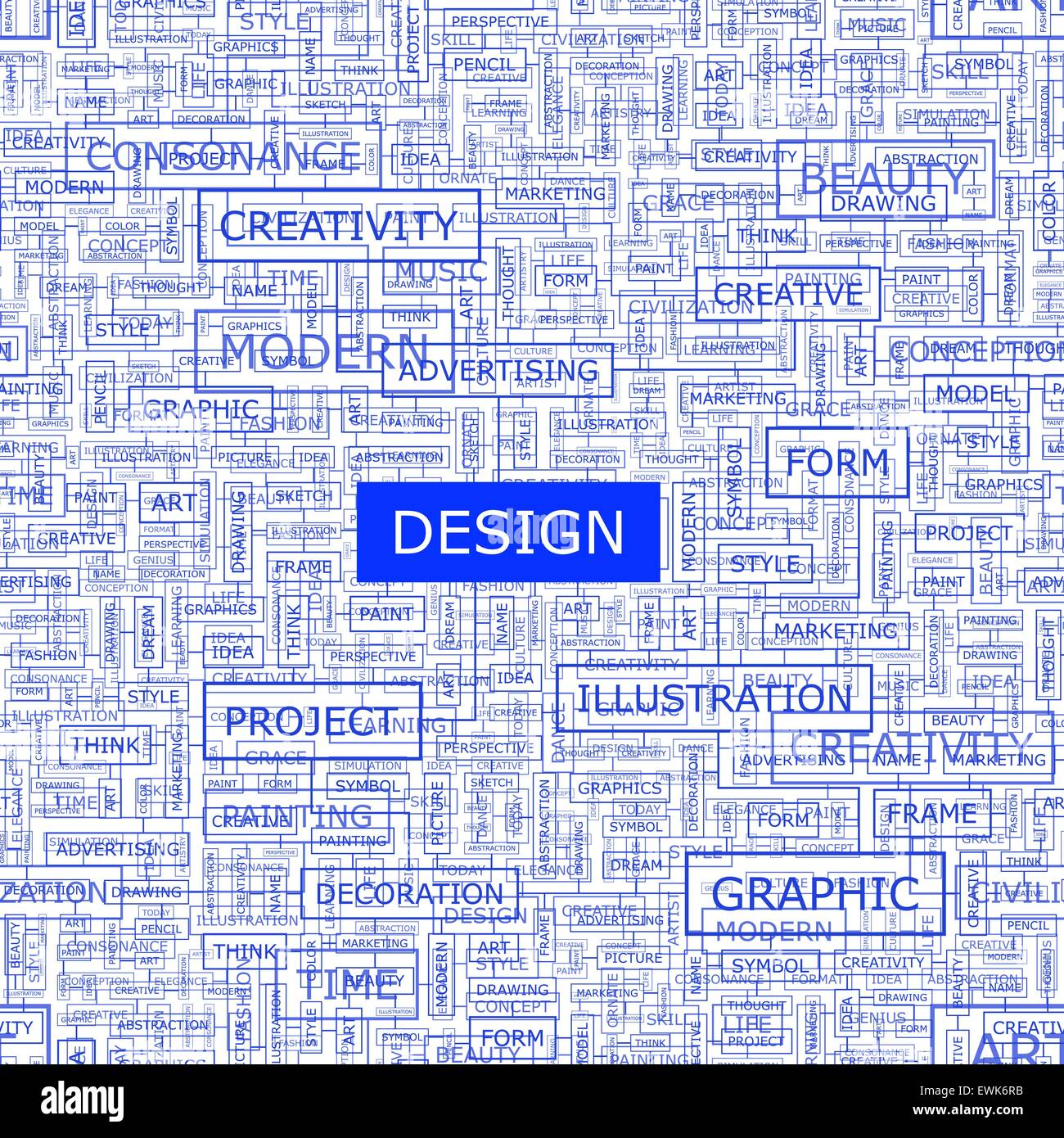 DESIGN. Word cloud illustration. Tag cloud concept collage Stock Vector ...