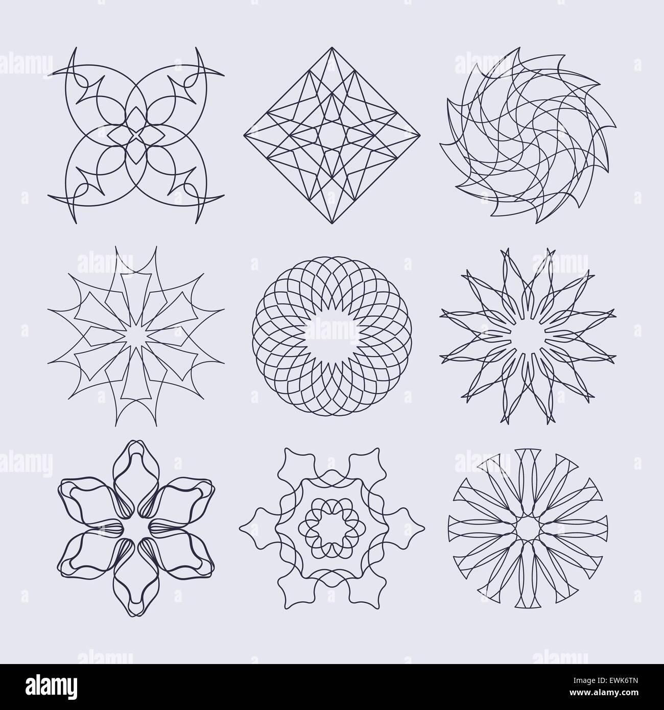 Guilloche vector elements Stock Vector Image & Art - Alamy