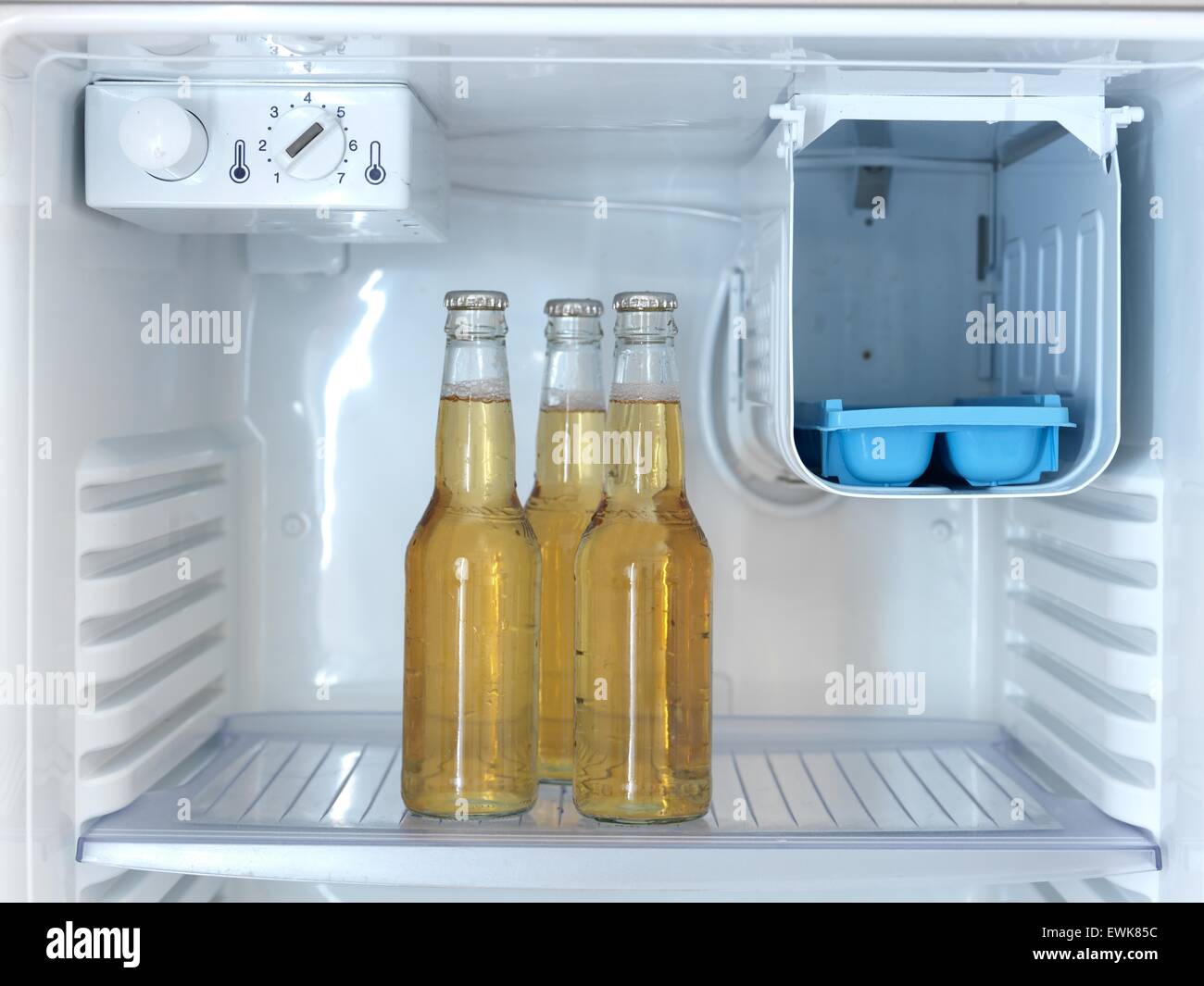 A shot of an open bar fridge Stock Photo - Alamy