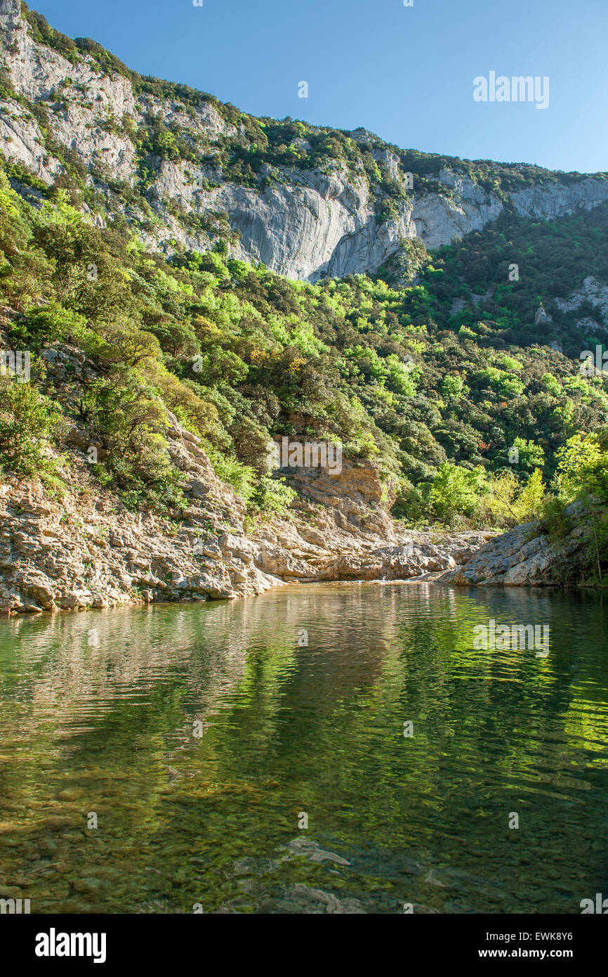 The young Agly river creates natural rock pools for bathers in the ...