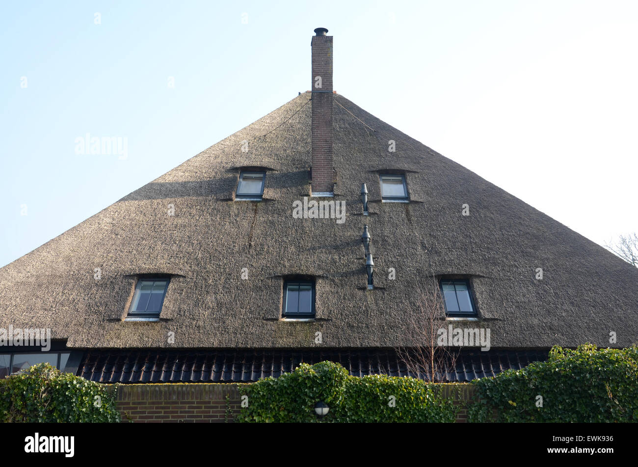 thatched roof of Dutch villa, Noordwijk Netherlands Europe Stock Photo ...