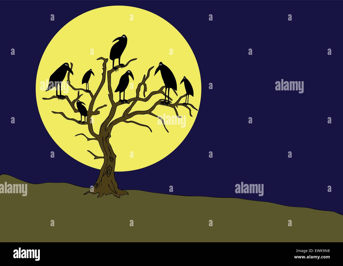 Tree and night Stock Vector Images - Alamy