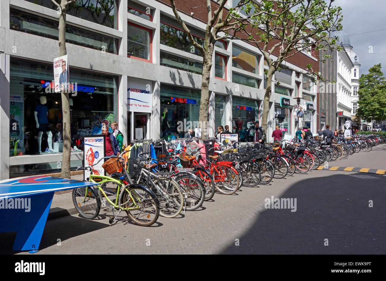 Bicycles in Vestergade Odense Denmark Stock Photo - Alamy