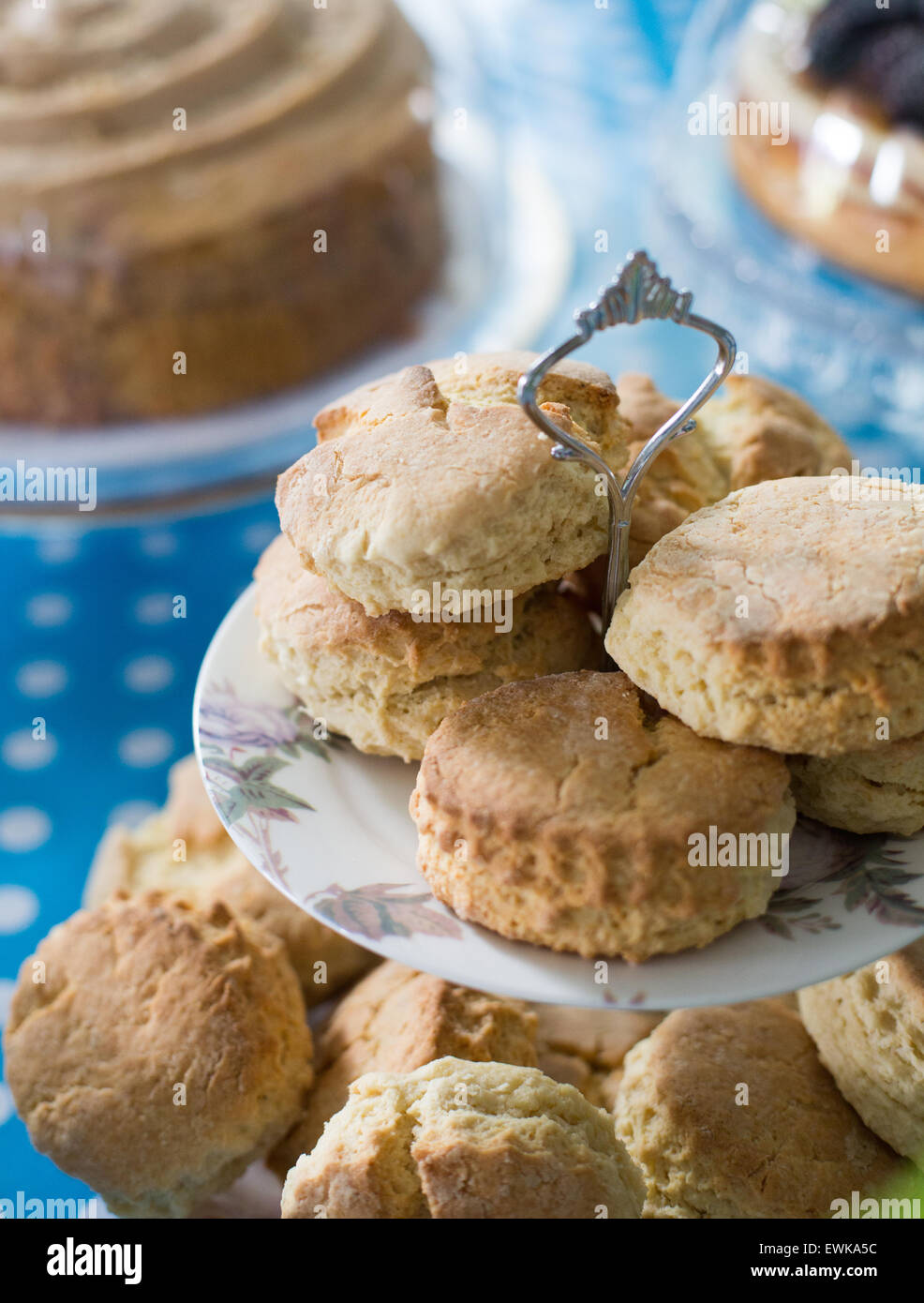 Scones on a Cake Stand Stock Photo - Alamy