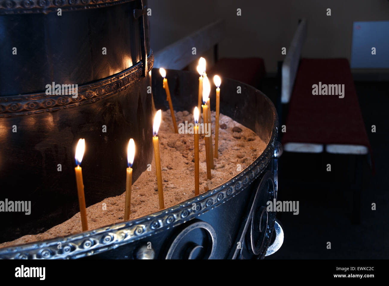 The candles in orthodox Church Stock Photo - Alamy