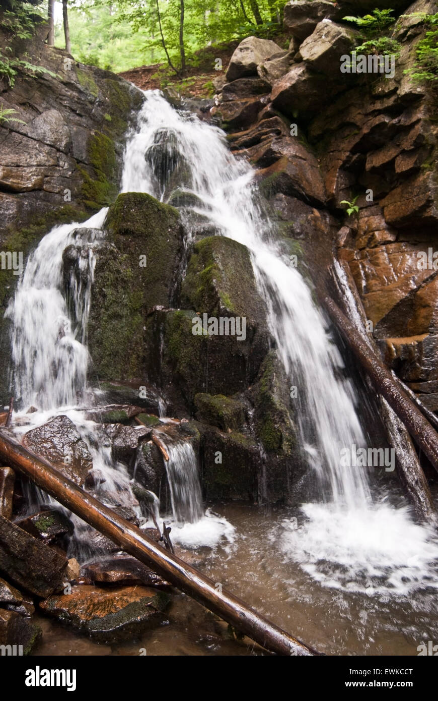 Kaskady Rodla waterfalls on Biala Wiselka river in Beskid Slaski ...