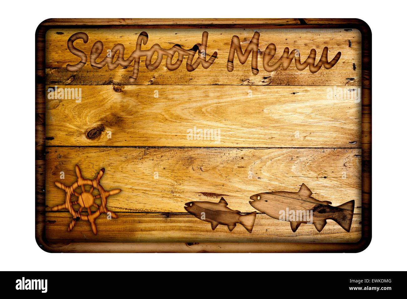 Wooden menu board Stock Photo - Alamy