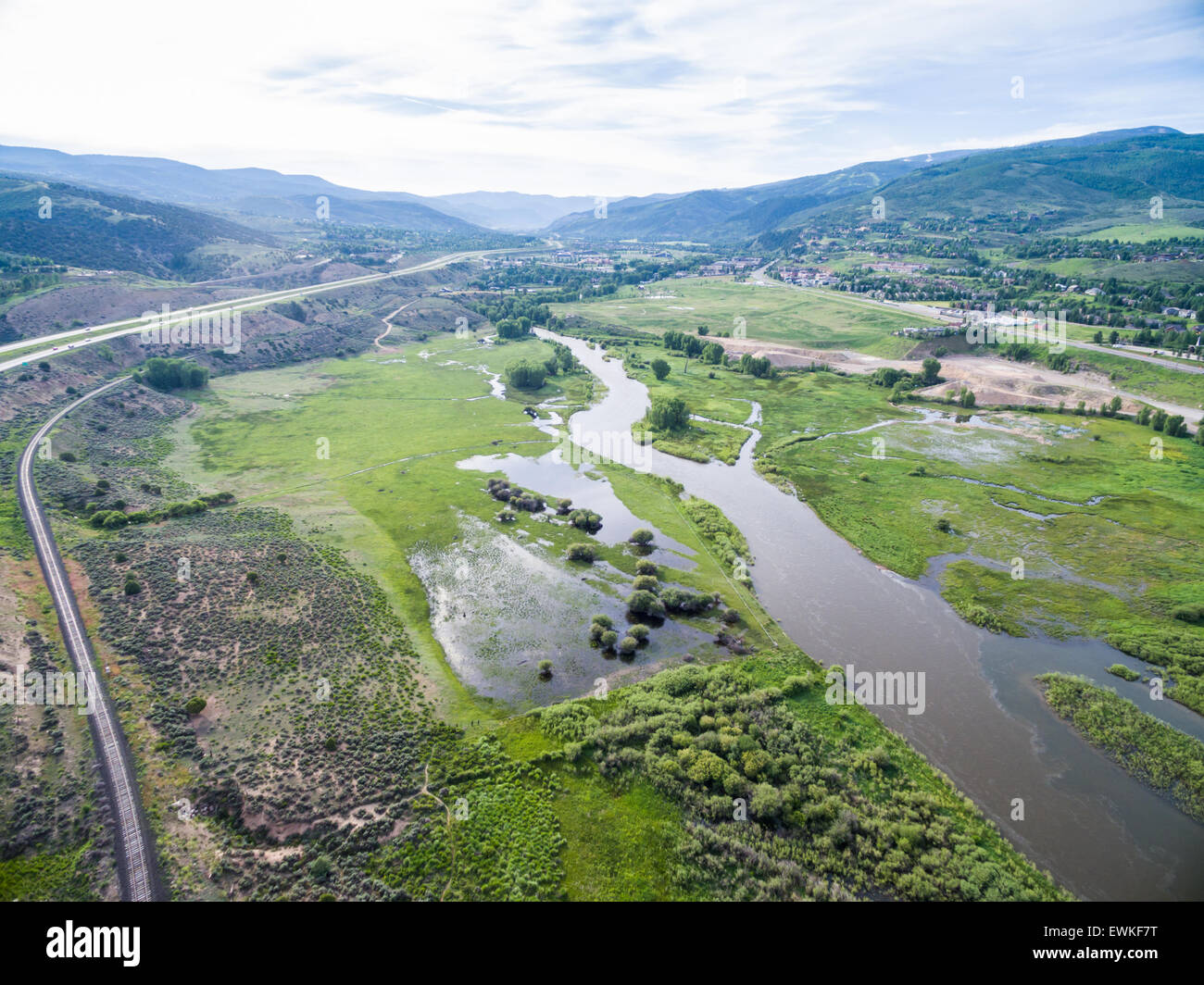 Aerial view of Colorado river at scienic view near I70 Stock Photo - Alamy