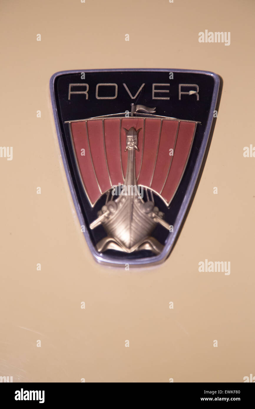 Close up of a Rover badge on a 1970s 2200 P6 saloon car Stock Photo - Alamy