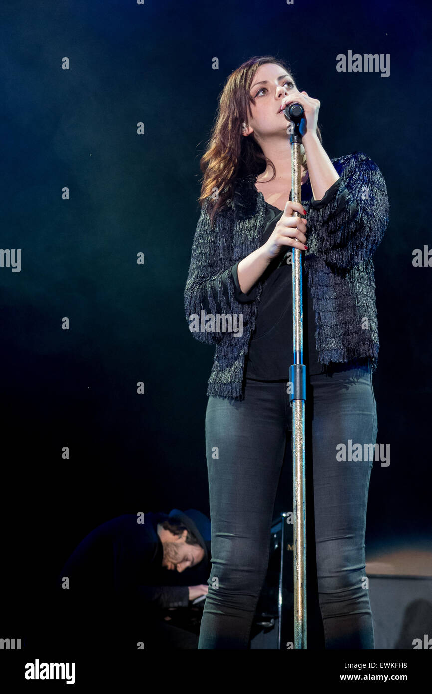 Grugliasco, Italy. 27th July, 2015. Italian singer Annalisa on stage ...