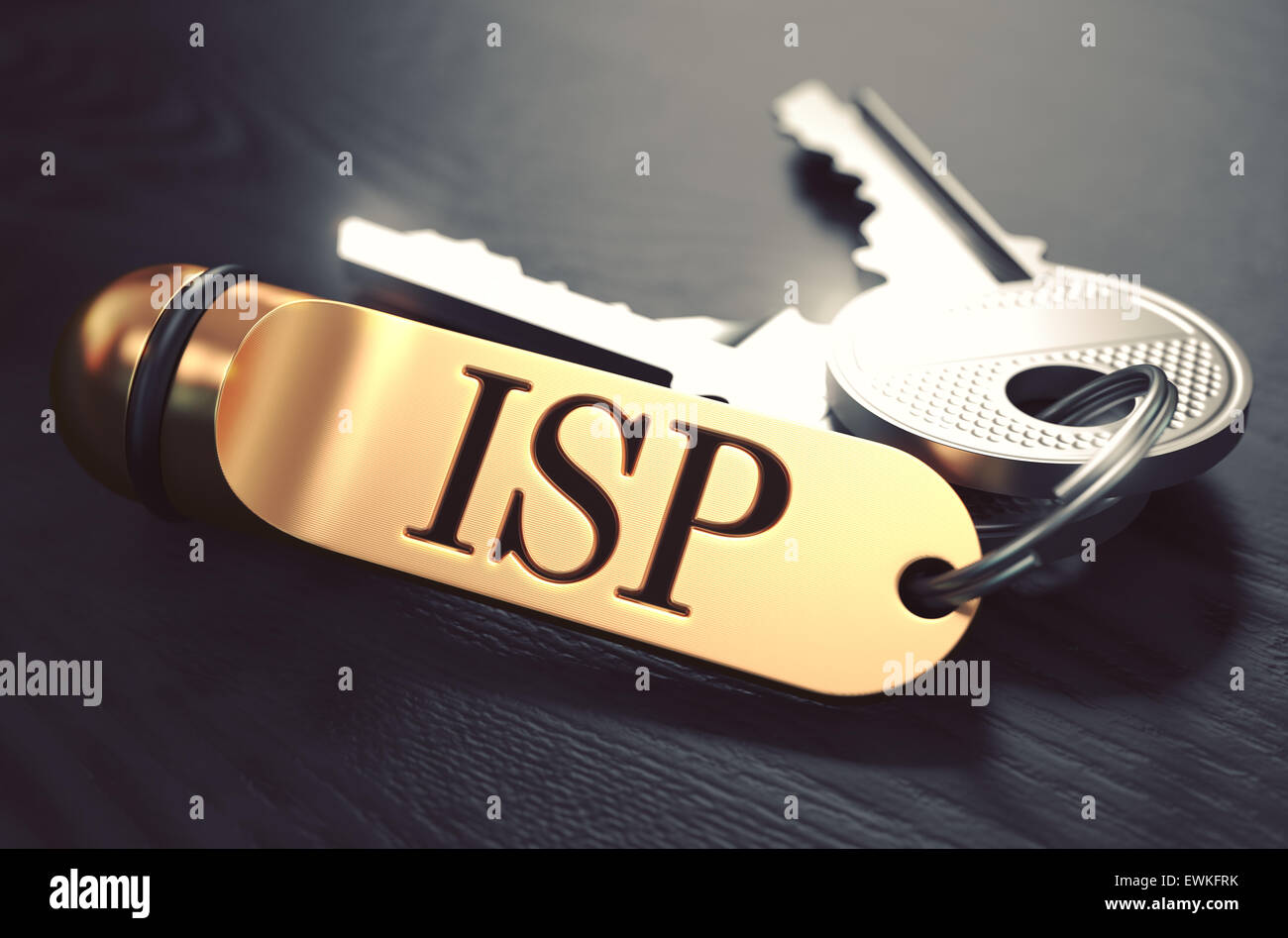 ISP Concept. Keys with Golden Keyring Stock Photo - Alamy