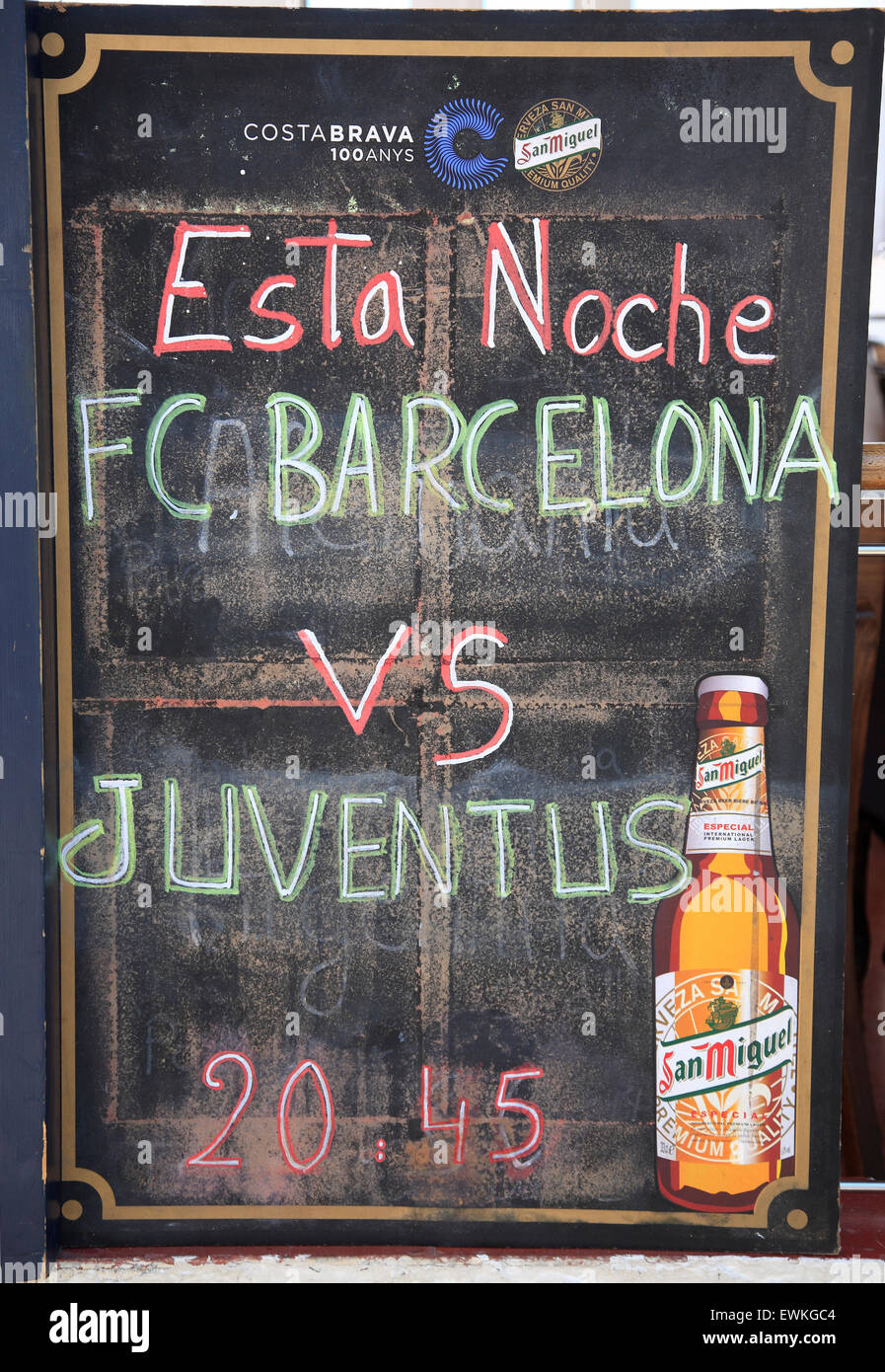 Calella de Palafrugell, watching Football in a bar, Costa Brava ...