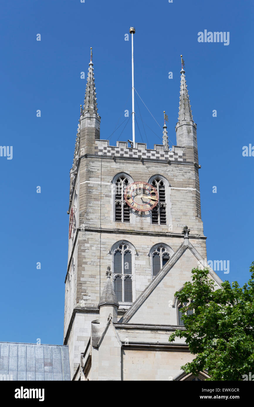UK, London, Southwark cathedral clock tower Stock Photo - Alamy