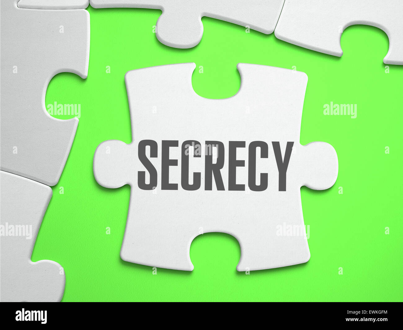 Secrecy - Jigsaw Puzzle with Missing Pieces Stock Photo - Alamy