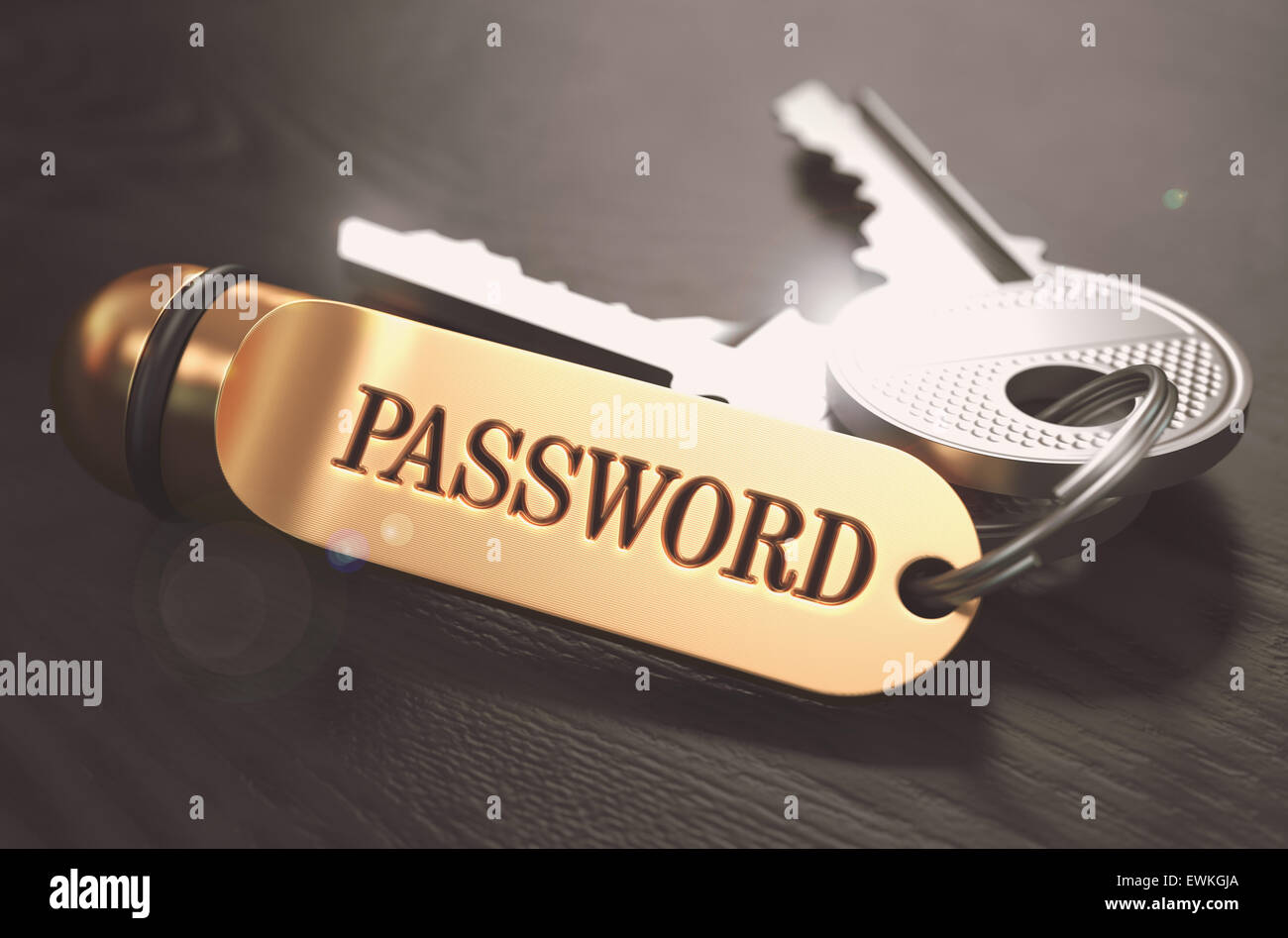 Keys with Word Password on Golden Label Stock Photo - Alamy