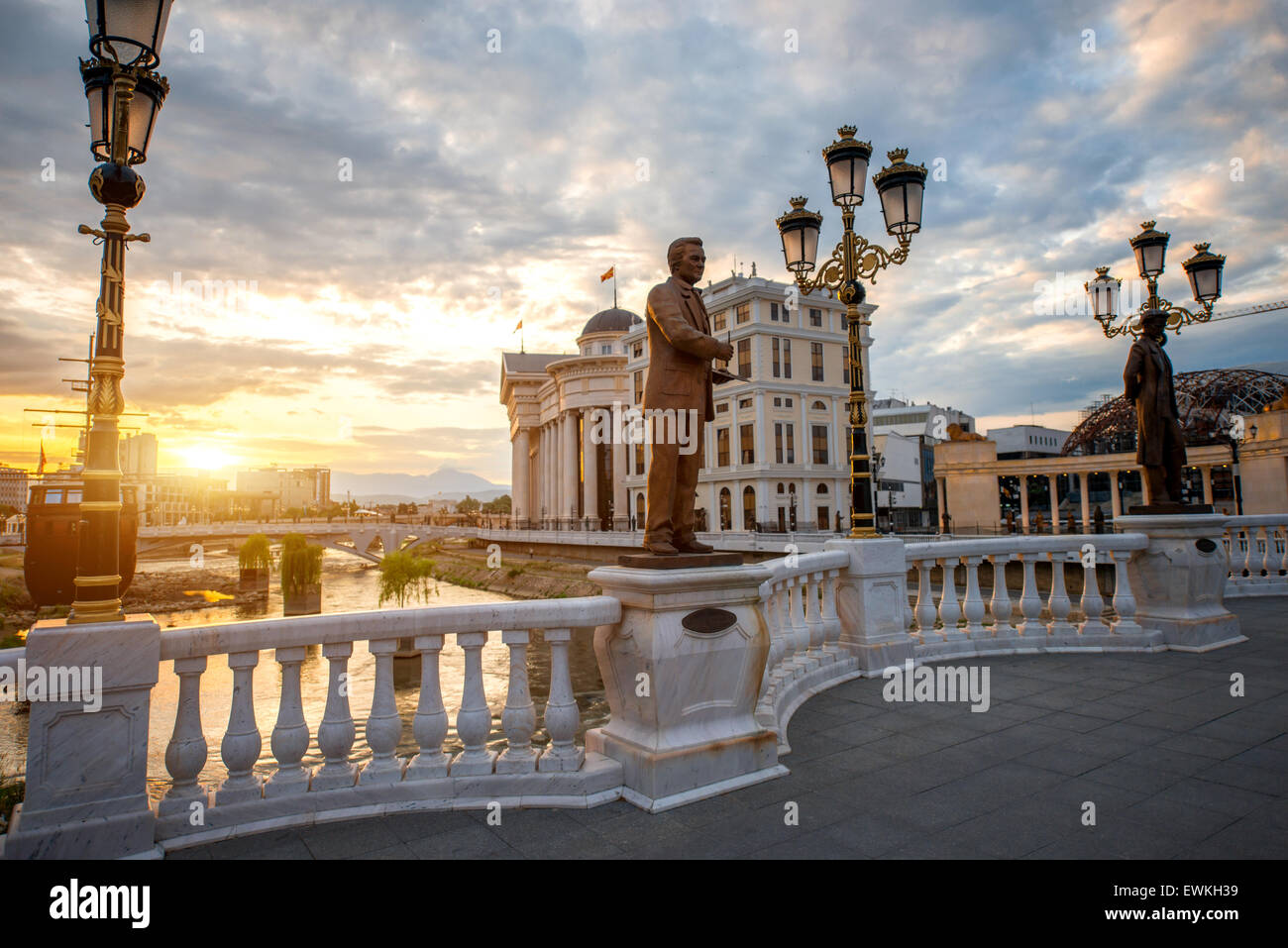 Art bridge in Skopje Stock Photo - Alamy