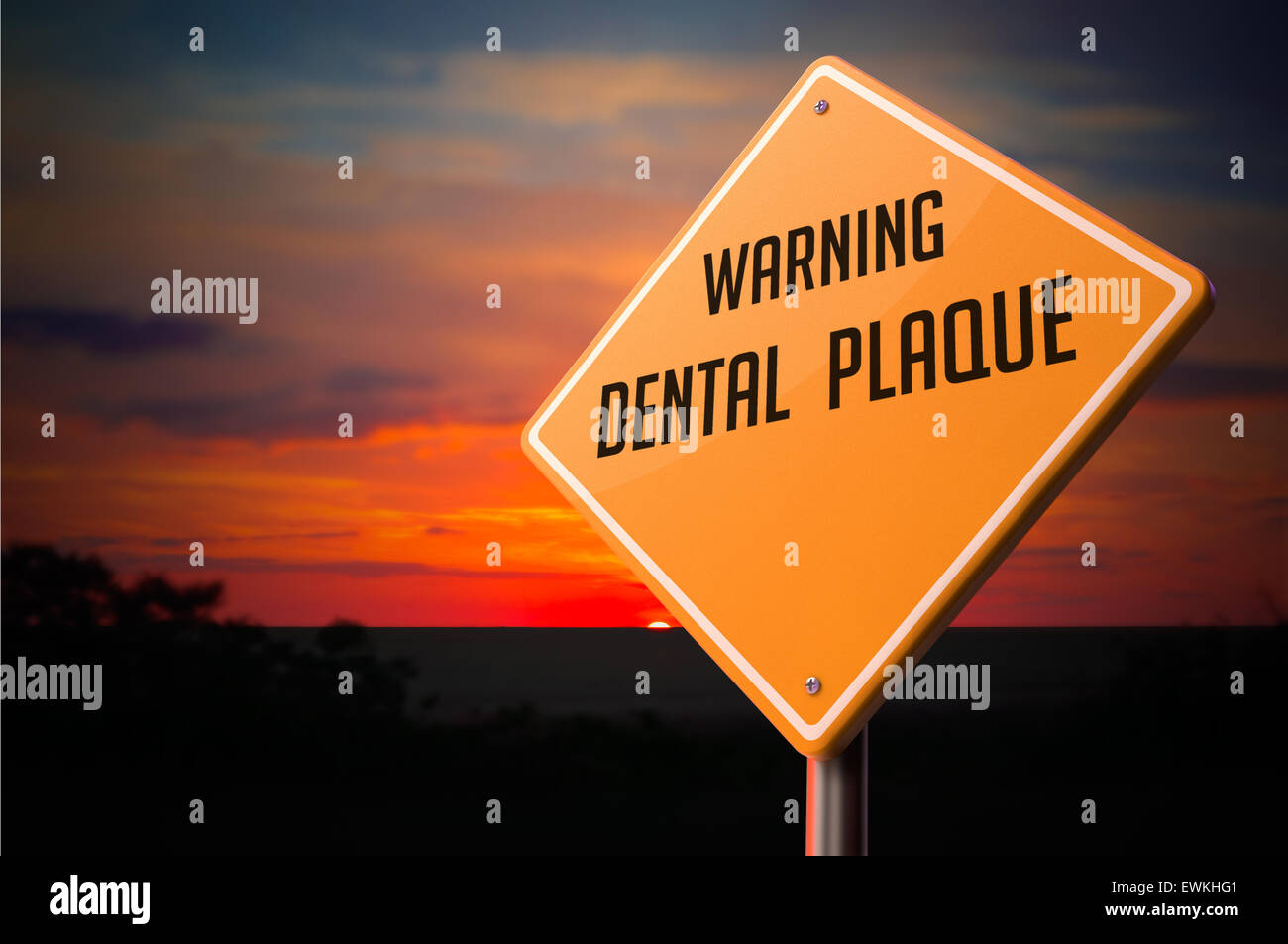 Dental Plaque on Warning Road Sign Stock Photo - Alamy