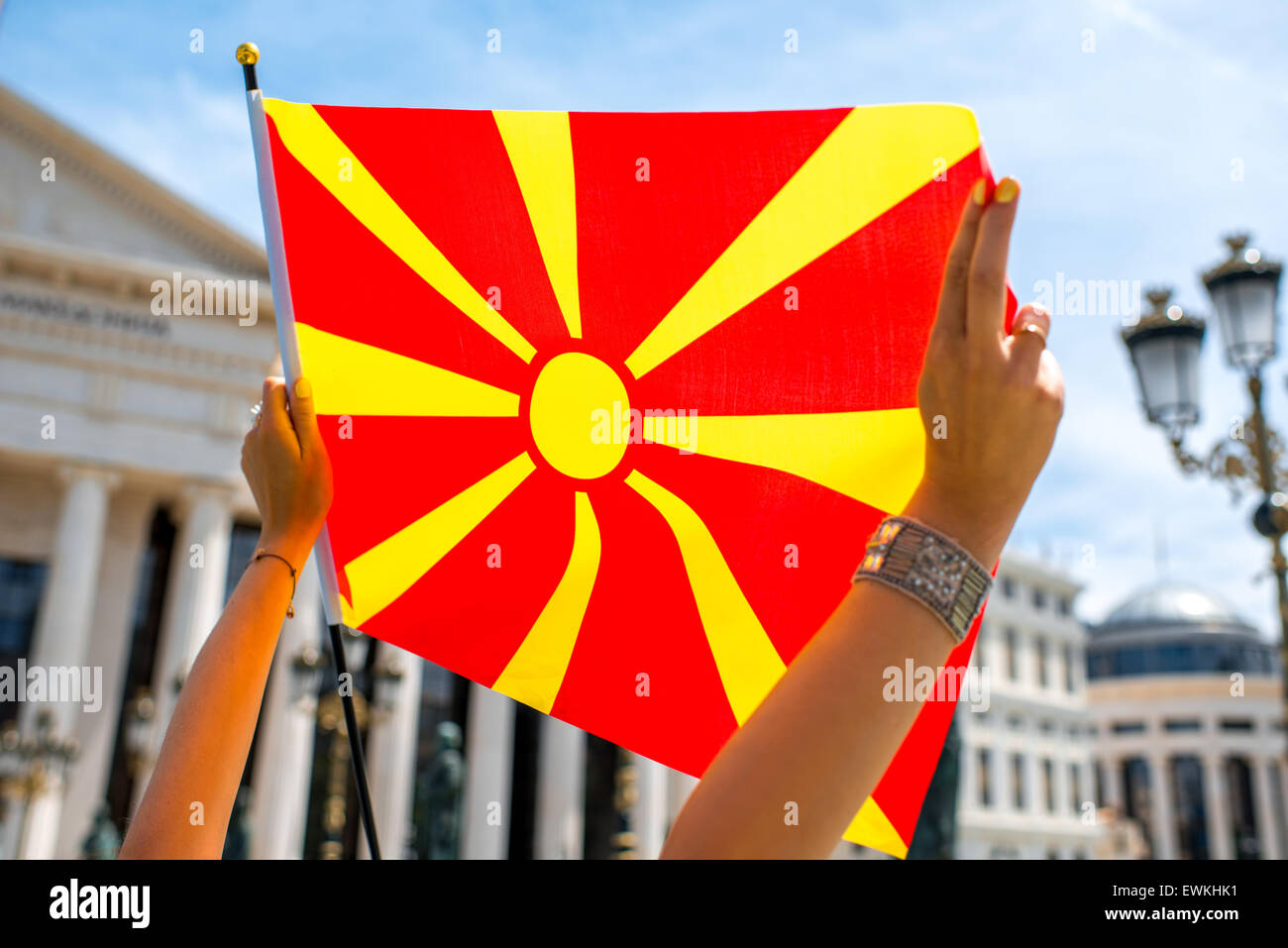 Macedonian flag hi-res stock photography and images - Alamy