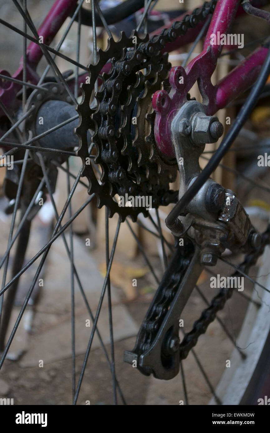 sport bicycle rear wheels Stock Photo - Alamy